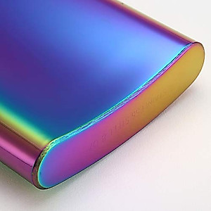 YFS Solid Rainbow Colored Flask for Liquor and Funnel, 8 Oz Leak Proof Stainless Steel Pocket Hip Flask