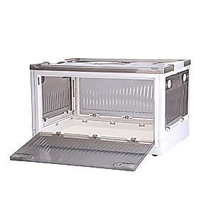 haomsj Collapsible Storage Bins with Lids, Five-door Plastic Folding Storage Box, Stackable Storage Bins with Wheels, Plastic Organization Cube Box for Home & Office Organization (25 Quarts)