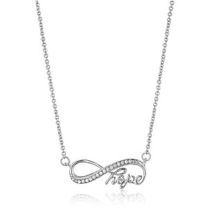 Amazon Essentials womens 925 Sterling Silver AAA Cubic Zirconia Infinity Hope Necklace, 18", (previously Amazon Collection)