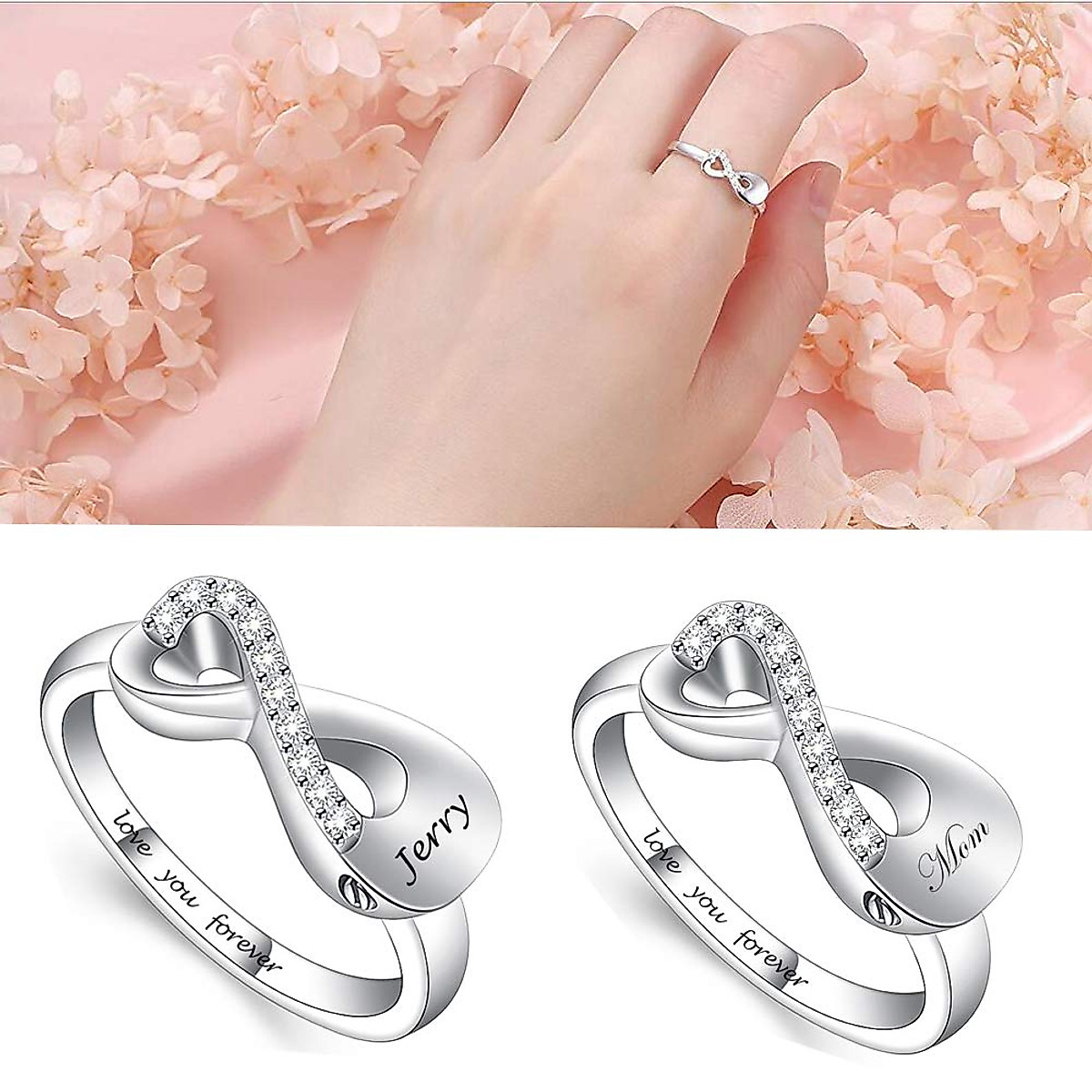 memorial jewelry Infinity Mini Ring Hold Loved Ones Ashes Cremation Urn Ring for Women Finger Ring