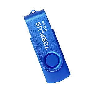 TOSPLUS 2 Pack 32GB USB Flash Drive USB 2.0 Thumb Drives Memory Stick Data Storage Jump Drive Swivel Design (Black/Blue)