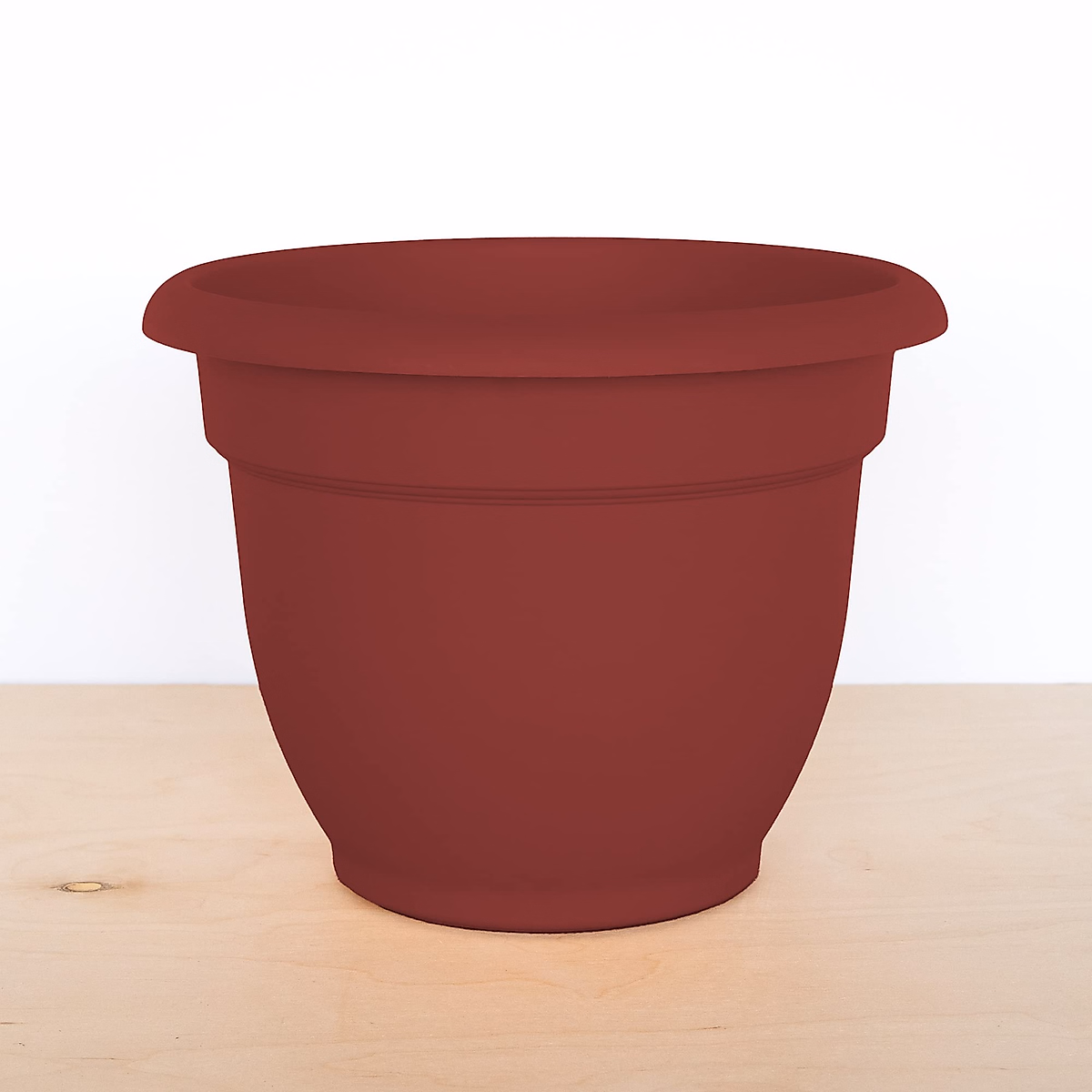 Bloem Ariana Self Watering Planter: 12" - Burnt Red - Durable Resin Pot, for Indoor and Outdoor Use, Self Watering Disk Included, Gardening, 3 Gallon Capacity