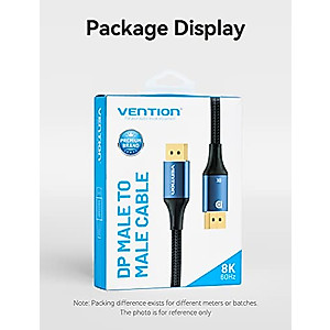 VENTION 8K DisplayPort Cable 1.4 3FT, Display Port Cable 144hz Ultra High Speed 32.4Gbps, 8K@60Hz 4K@144Hz 2K@165Hz HDR HBR3 DP Monitor Cable for Laptop PC TV Gaming Monitor