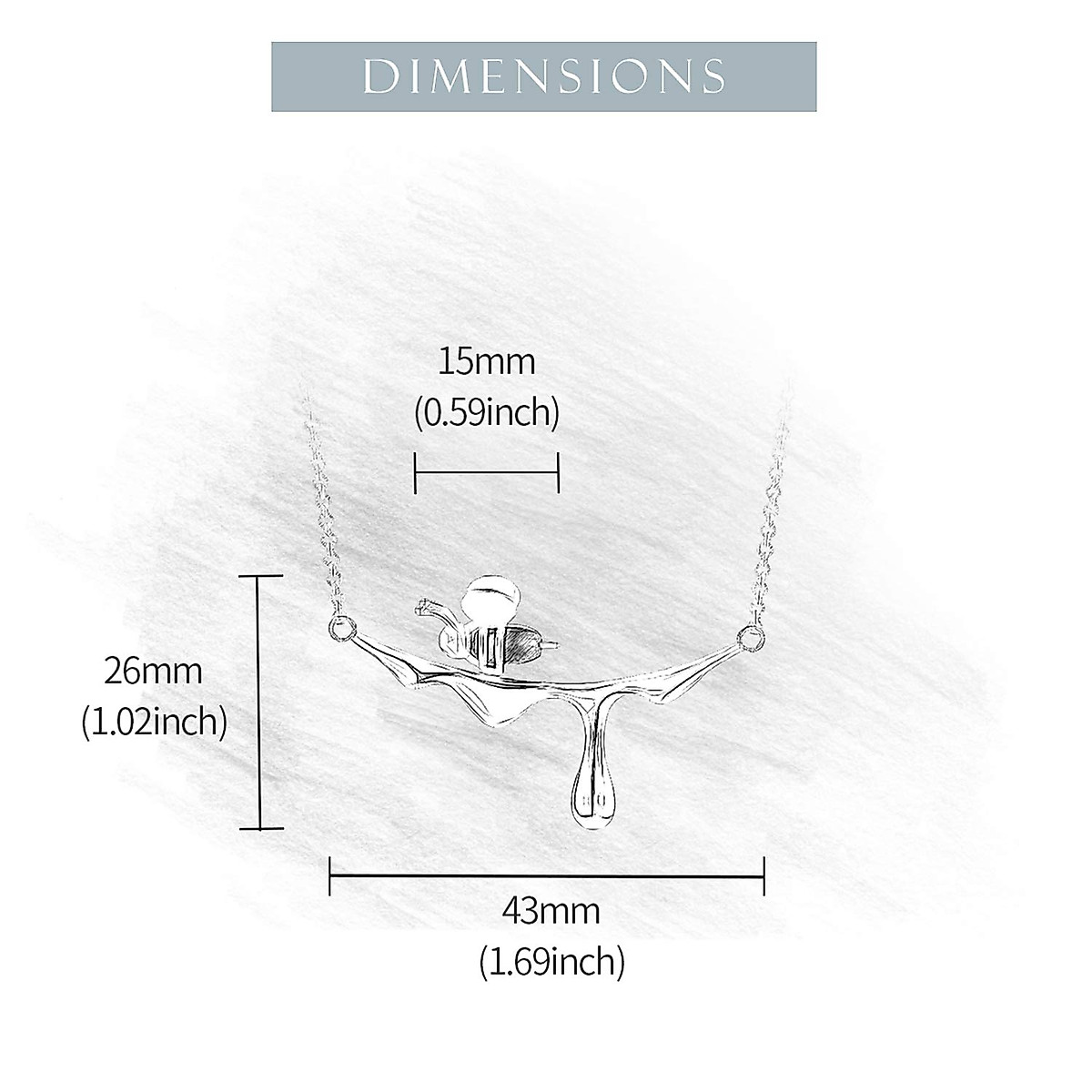 Lotus Fun S925 Sterling Silver Pendant Necklace Bee and Dripping Honey Pendant with Necklaces Chain Length 18.5 inches, Handmade Unique Jewelry Gifts for Women (Gold)