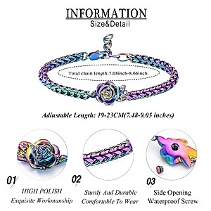 zeqingjw Cremation Jewelry Rose Flower Urn Bracelet for Ashes for Women Adjustable Keepsake Memorial Bracelet Urn Bangle Ashes Holder