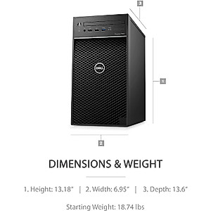 Dell Precision 3650 Desktop Tower Workstation Intel Core i7-11700 (8-Core) 64GB RAM 2TB PCIe SSD NVIDIA Quadro T1000 Windows 10 PRO (Renewed)