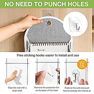 Ndeno 2 Pack Wall Hanging Organizer Bag with Pockets Fabric Storage Bag Basket Caddy Waterproof Over the Door Pouch Closet Shelves with Hook for Kitchen,Bedroom, Bathroom (Grey+Grey)