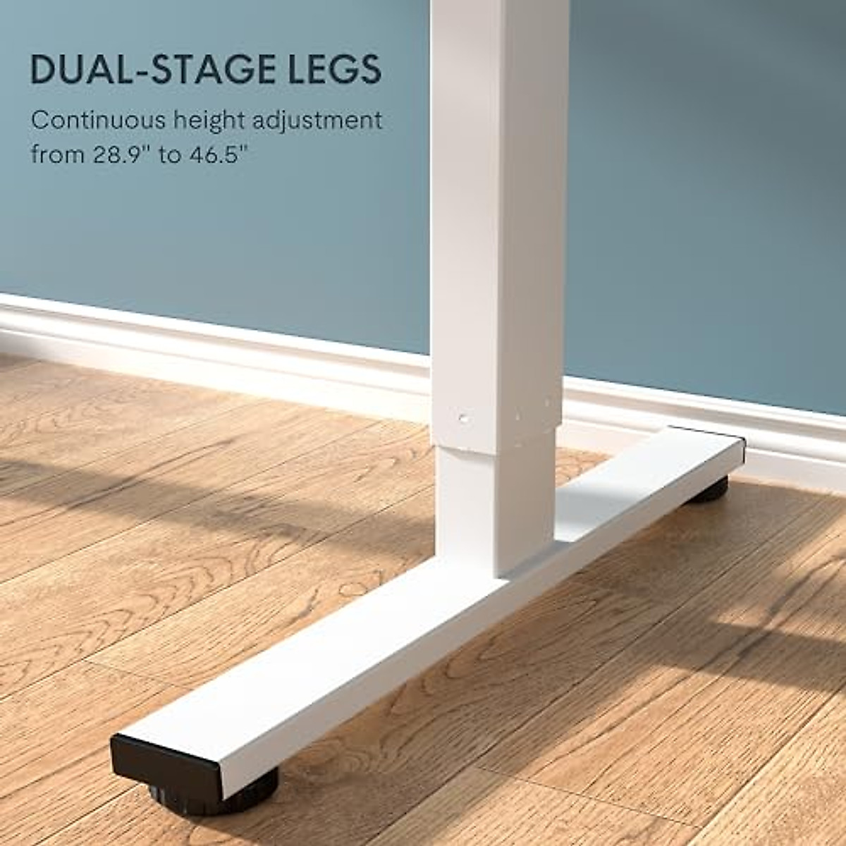 FLEXISPOT EN1 One Piece Standing Desk, 48 x 24 Inches Height Adjustable Desk Electric Stand up Desk Home Office Table for Computer Laptop (White Frame + Maple Desktop)