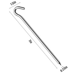 Tiomues 10PCS Aluminum Tent Stakes Pegs with Hooks, Camping Tent Stakes for Outdoor Travel, Professional Ground Stakes for Outdoor Camping, Hard and Light Tent Pegs, Specially Designed for Camping