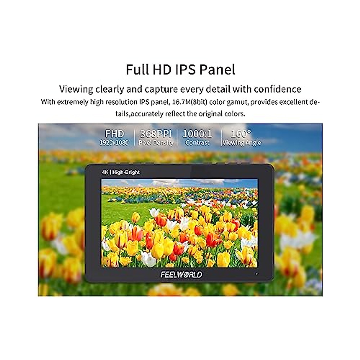 FEELWORLD F6 Pro +Battery +Charger+Carry Case 5.5 Inch 1600nits Touchscreen DSLR Camera Field Monitor with 3D LUT F970 External Kit Install for Power Wireless Transmission FHD 1920x1080 4K HDMI