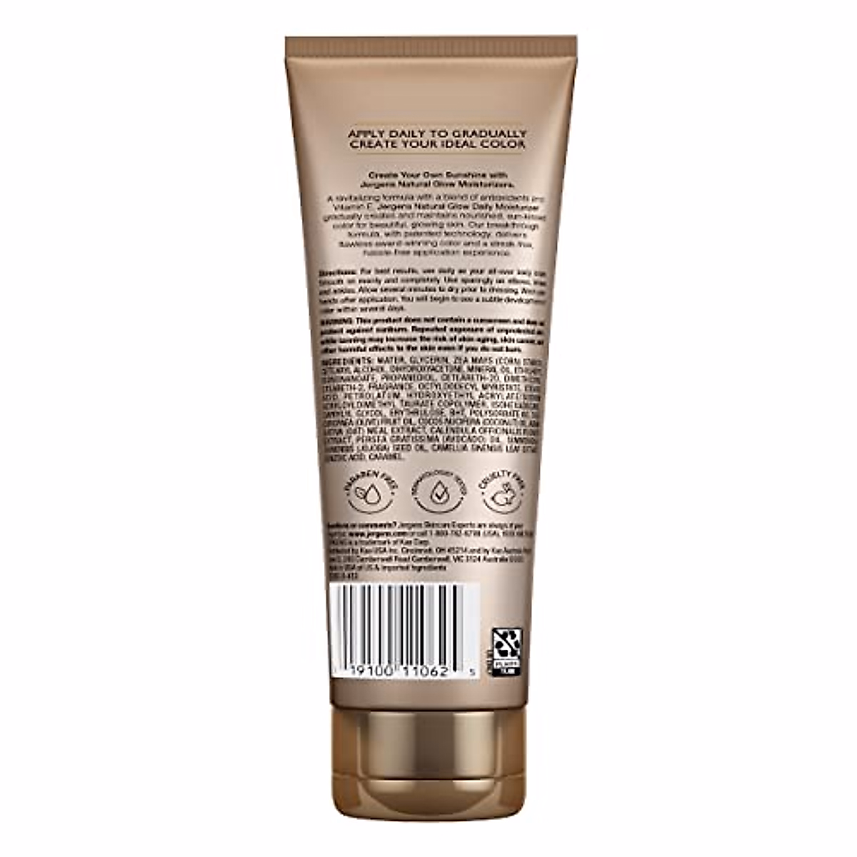 Jergens Natural Glow Self Tanner Lotion, Daily Sunless Fake Tanning, Medium to Deep Skin Tone, Daily Moisturizer, featuring Antioxidants and Vitamin E, 7.5 oz