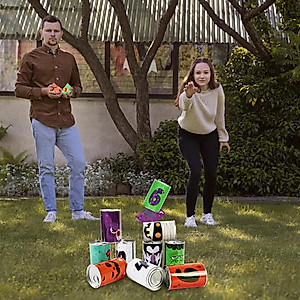 Erweicet 13 PCS Halloween Carnival Can Bean Bag Toss Games for Kids Adults Trick or Treat Decoration Family Games Party Favors Supplies Homeschooling Backyard Game