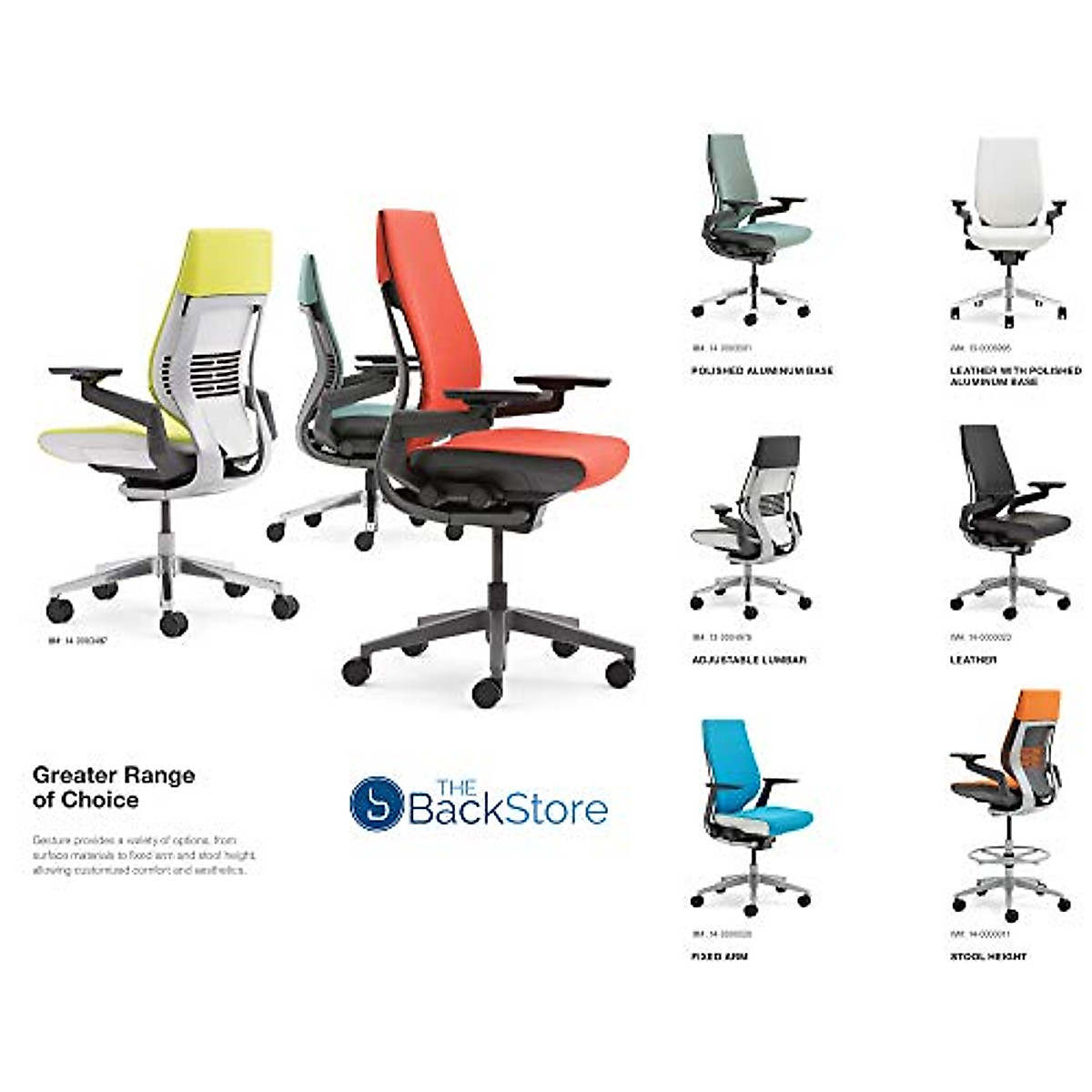 Steelcase Gesture Office Desk Chair with Headrest in Elmosoft Genuine Saddle L147 Leather Plus Lumbar Support High Platinum Metallic Frame with Seagull Seat/Back Merle Arms (Light/Light)