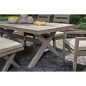 Signiture Design by Ashley Hillside Barn Outdoor Dining Table, 84" W x 42" D x 29" H, Dark Brown