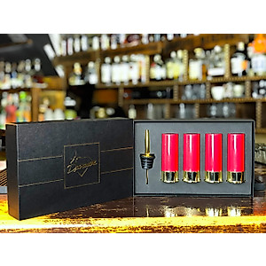 12 Gauge Bullet Shot Glass Gift Set, Bullet Glass with Pourer, Shotgun Shell Shot Glasses Set, Plastic Bullet Shot Glasses, Shot Gun Shell Shape Best Gifts For Men, Gift Set, Xmas Present