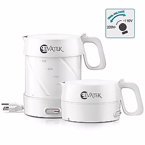 EVATEK Travel Foldable Electric Kettle, Dual Voltage Collapsible Kettle Travel Electric, 1000ML BPA-Free Boil Dry Protection Portable Kettle for Travel, Camping, Picnic