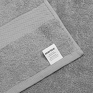 COMMERCIAL PREMIUM 12 PIECE HAND TOWEL SET BY MARTEX - 12 Hand Towels, Home, Business, Shower, Tub, Gym, Pool, Golf, Salon - Machine Washable, Absorbent, Professional Grade, Hotel Quality - GRAY