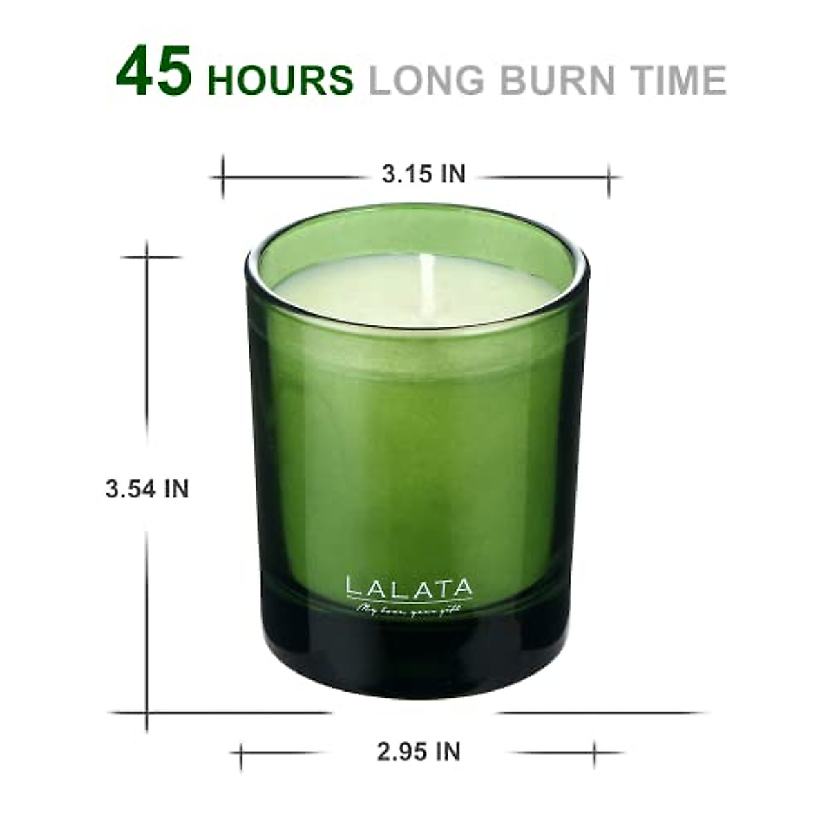 LALATA Scented Candles Bergamot & Tuberose Jasmine Candle for Home Natural Soy Candles 8 OZ-220g 45 Hours Burn Home Decor Aromatherapy Jar Candles