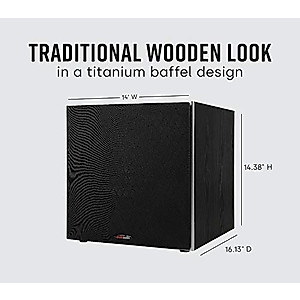Polk Audio PSW10 10" Powered Subwoofer - Power Port Technology, Up to 100 Watts, Big Bass in Compact Design, Easy Setup with Home Theater Systems Black