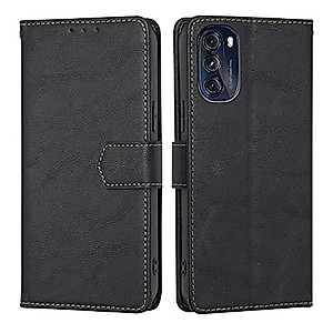 for Moto G 5G 2022 Wallet case,PU Leather Flip Folio Case with Card Holder RFID Blocking Kickstand Shockproof Phone Cover for Motorola Moto G 5G 2022 Case 6.5'' (Black)