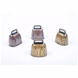 Ecoffbeat 4Pcs Antique Style Cow Horse Sheep Grazing Copper Bells Small Brass Bells Cowbell Cattle Farm Animal Copper Loud Bronze Bell Cow Bell(Red Bronze +Bronze) CY004