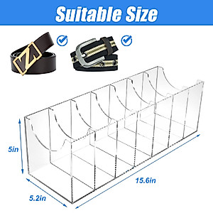 SupApollo Acrylic 7 Compartment Belt Container Storage Holder - Purse Tie Jewelry Watch Bracelets Makeup Storage Box