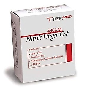 Tech Med 4404L Tech-Med Nitrile Finger Cots, Large (Pack of 144)
