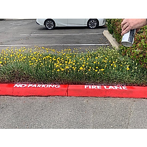 APS 4" FIRE LANE NO PARKING Stencil for Parking Lot | Parking Lot Stencils for Painting | Reusable No Parking Fire Lane Pavement Stencils for Parking Lot Markings | Made in USA w/Recycled Cardboard