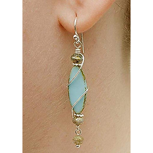 Topsail Island Earrings - USA-Made Nickel Free Handcrafted Stone Earrings (Robin's Egg Blue, RB02*)