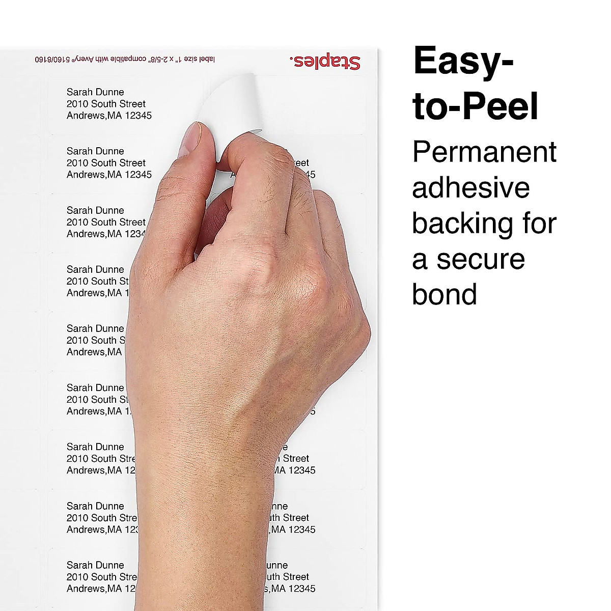 White Mailing Labels for Laser & Inkjet Printers, 1" x 2-5/8", 750/Box