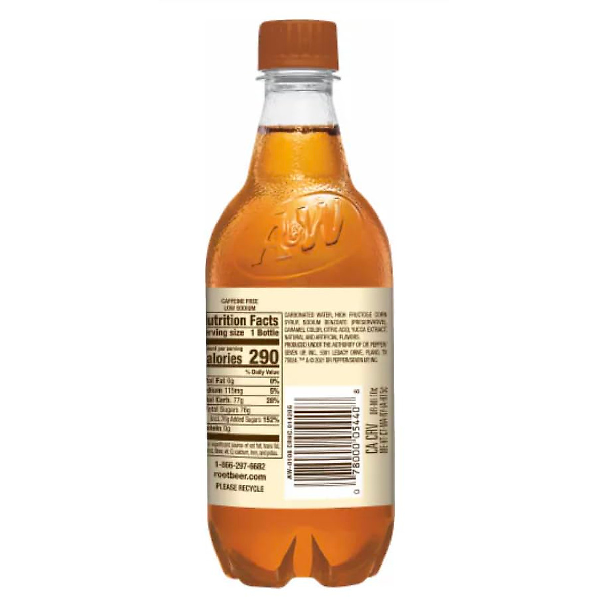 A&W Cream Soda Pop 20oz Bottles, Quantity of 24