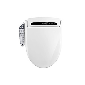 Empava Elongated Smart Bidet Heated Toilet Seat with Warm Air Dryer and Temperature Controlled Wash Functions in White