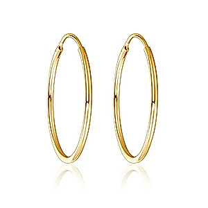 18K Gold Filled Small Hoop Earrings for Cartilage Women Hoops Piercing Earring Ear Cartilage Hoops Earring Handmade Tiny Thin Huggie Hoops Premium Quality Gold Plated Gift for Mom (10mm)