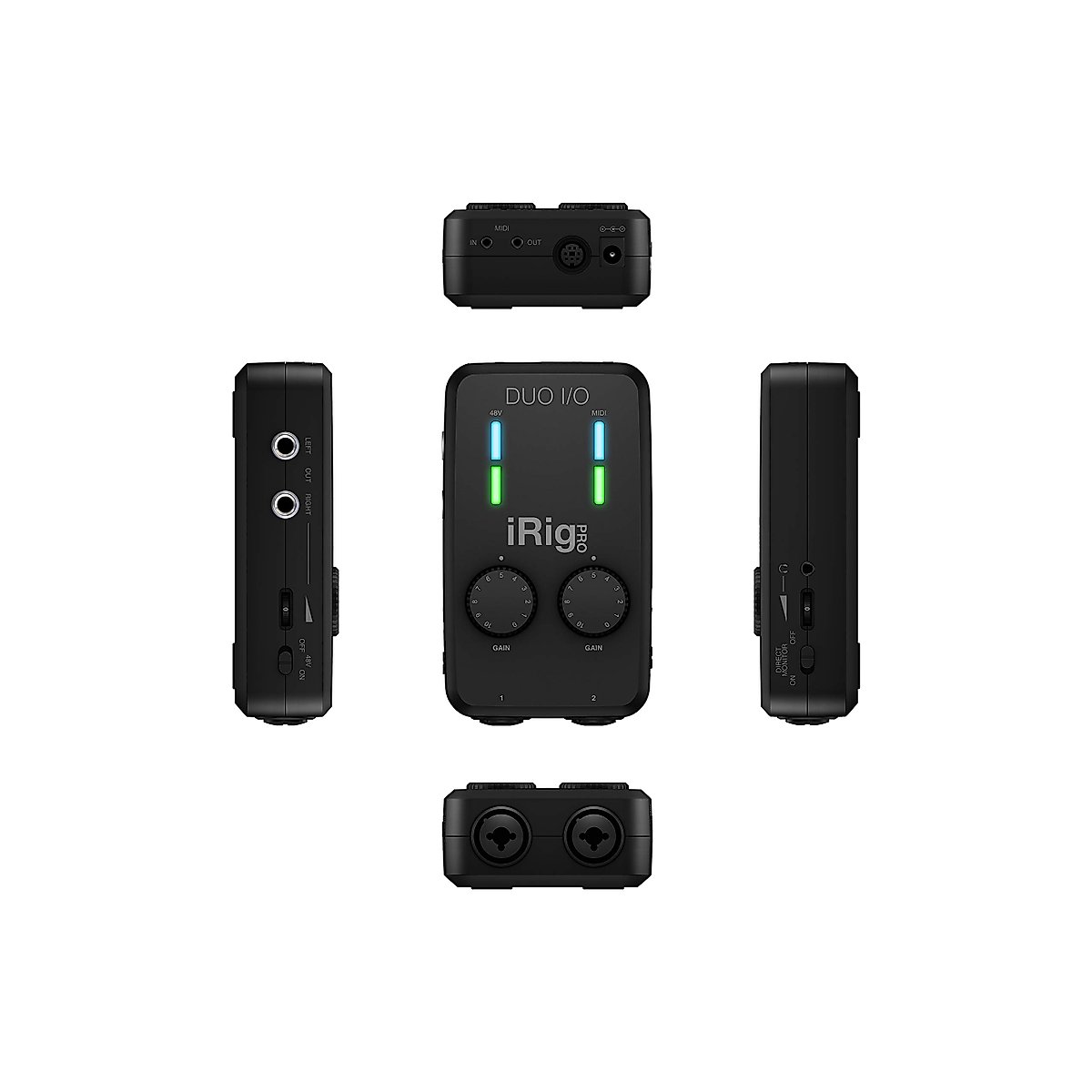 IK Multimedia iRig Pro Duo I/O USB audio interface, TRS balanced & headphones outputs, audio mixer to 24-bit, midi interface for music studio, recording, podcasting, streaming & social apps