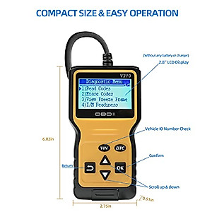 YAKEFLY Universal OBD2 Scanner,Car Engine Fault Code Reader CAN Diagnostic Scan Tool Scanner Diagnostic Tool,Car Scanner Vehicle Engine Code，to Check Engine Light.