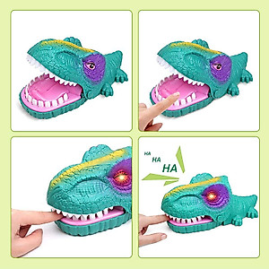 Snappy Dinosaur Dentist Classic Bite Finger Game Dino Toy Funny Family Party Tabletop Board Game with LED Light and Sound