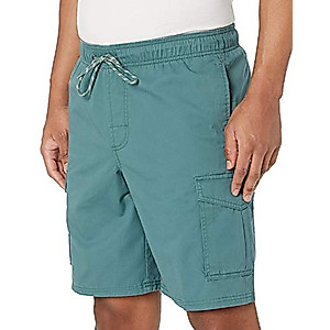 Amazon Essentials Men's 9" Elastic Waist Cargo Short, Sage Green, Large