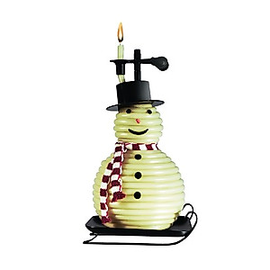 Candle by the Hour 100-Hour Snowman Candle, Eco-friendly Natural Beeswax with Cotton Wick,White