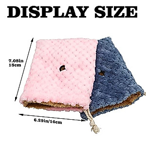 Sugar Glider Bonding Pouch Carrier Bag, Small Animals Sleeping Pouch Bag with Breathable Vent and Drawstring, Portable Travel Bag for Sugar Glider Rat Squirrel Guinea Pig Birds Parrot (Blue)