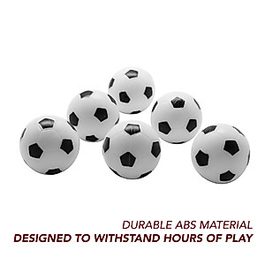 Hathaway 6-Pack Replacement 35-mm Regulation Sized ABS Foosballs for Game Room Arcade Table Soccer, White/Black, (BG50380)