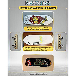 LN Backside Rock Skateboard Hooks | Premium Wall Hanger Setup | Skate Holder Rack Display | Vertical and Horizontal Hook | Deck and Full Setup for Heavy Duty Quality. (01)
