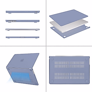 MOSISO Compatible with MacBook Air 15 inch Case 2023 2024 Release M3 A3114 M2 A2941 with Liquid Retina Display & Touch ID, Protective Plastic Hard Shell Case Cover, Lavender Gray