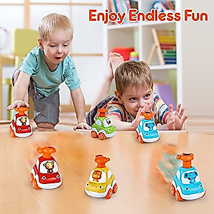 Cars Toys for 1 Year Old Boy Gifts Press and Go Cartoon Toys Cars for Toddlers 1-3 Baby Toys 12-18 Months Toddler Toys Age 1-2 One Year Old Boy Toys 1st Birthday Gifts for 1 2 3 Year Old Boys Girls