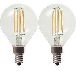 GE Refresh LED Light Bulbs, 40 Watt, Daylight, G16.5 Globe Bulbs, Small Base (2 Pack)