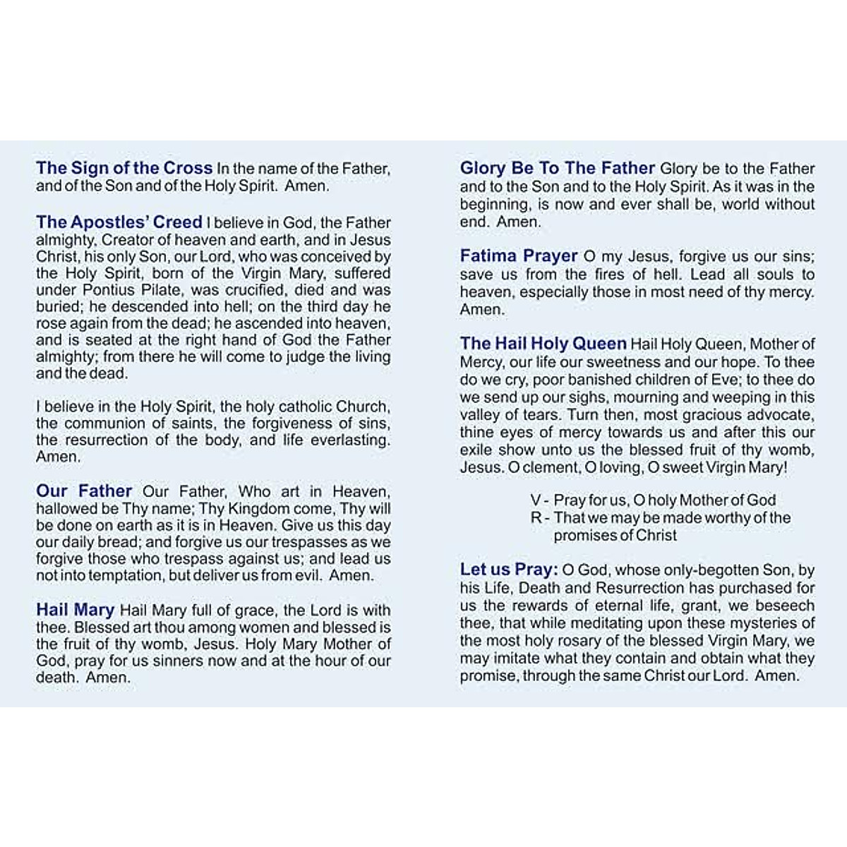 How to Pray the Rosary Prayer Card LAMINATED (3-pack), with a Bonus Holy Card of Jesus and the Footprints Story