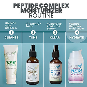 Eva Naturals Collagen Face Moisturizer Peptide - Anti-Wrinkle Facial Moisturizer For Face - Deeply Hydrating Multi-Peptide Collagen Boosting Face Cream, Facial Skin Care For Smoother Skin - 50ml