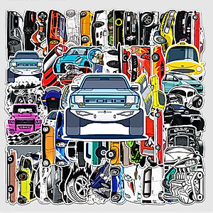 61pcs Modified Cars Speed and Passion Cartoon Doodle Stickers Car Stickers for Kids,Racing Car Stickers, Sports Car Stickers for Luggage Laptop Car Waterproof Decorative Toy Graffiti Stickers