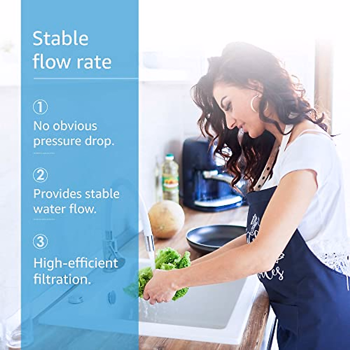 AQUA CREST 3US-PF01 Under Sink Water Filter, NSF/ANSI 42 Certified Replacement for Advanced Filtrete 3US-PF01, 3US-MAX-F01H, Delta RP78702, Manitowoc K-00337, K-00338 Water Filter, 2 Pack, No.AQU-WF00