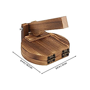 DOITOOL Wood Tortilla Press, Dumpling Skin Maker Presser Traditional Wood Dough Presser Tortilla Sope Maker, Heavy Duty Corn Tortilla Machine, 6.5"x 5.9"