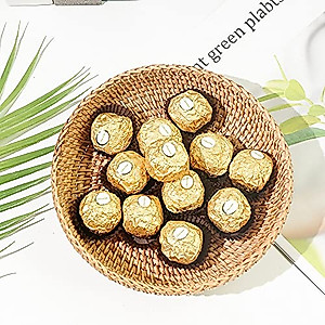 Small Round Keys Basket for Entryway Woven Baskets for Organizing Tabletop Decorative Wicker Organizer Basket for Keys Wallet Cell Phone Restaurant Food Serving Basket for Fruit Candy Cracker